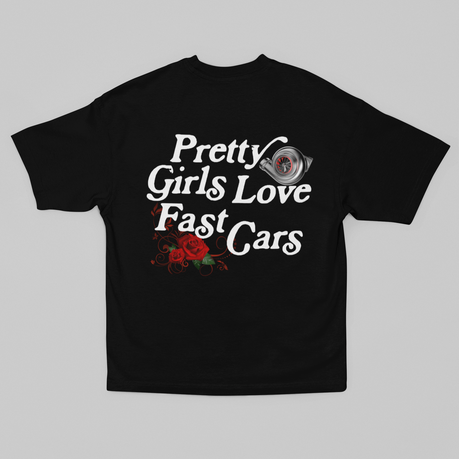 Camiseta Oversized Pretty Girls Love Fast Cars - GTSO31